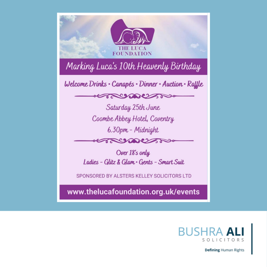 The Luca Foundation Event - Bushra Ali Solicitors